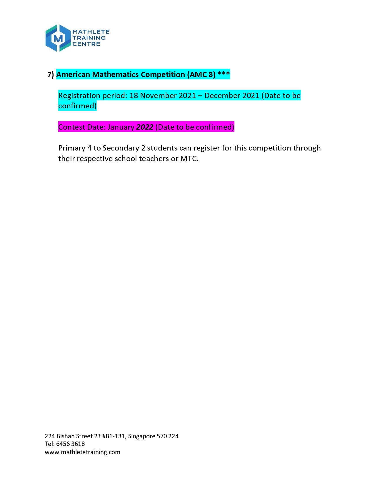 Frequently Asked Questions – Mathlete Training Centre