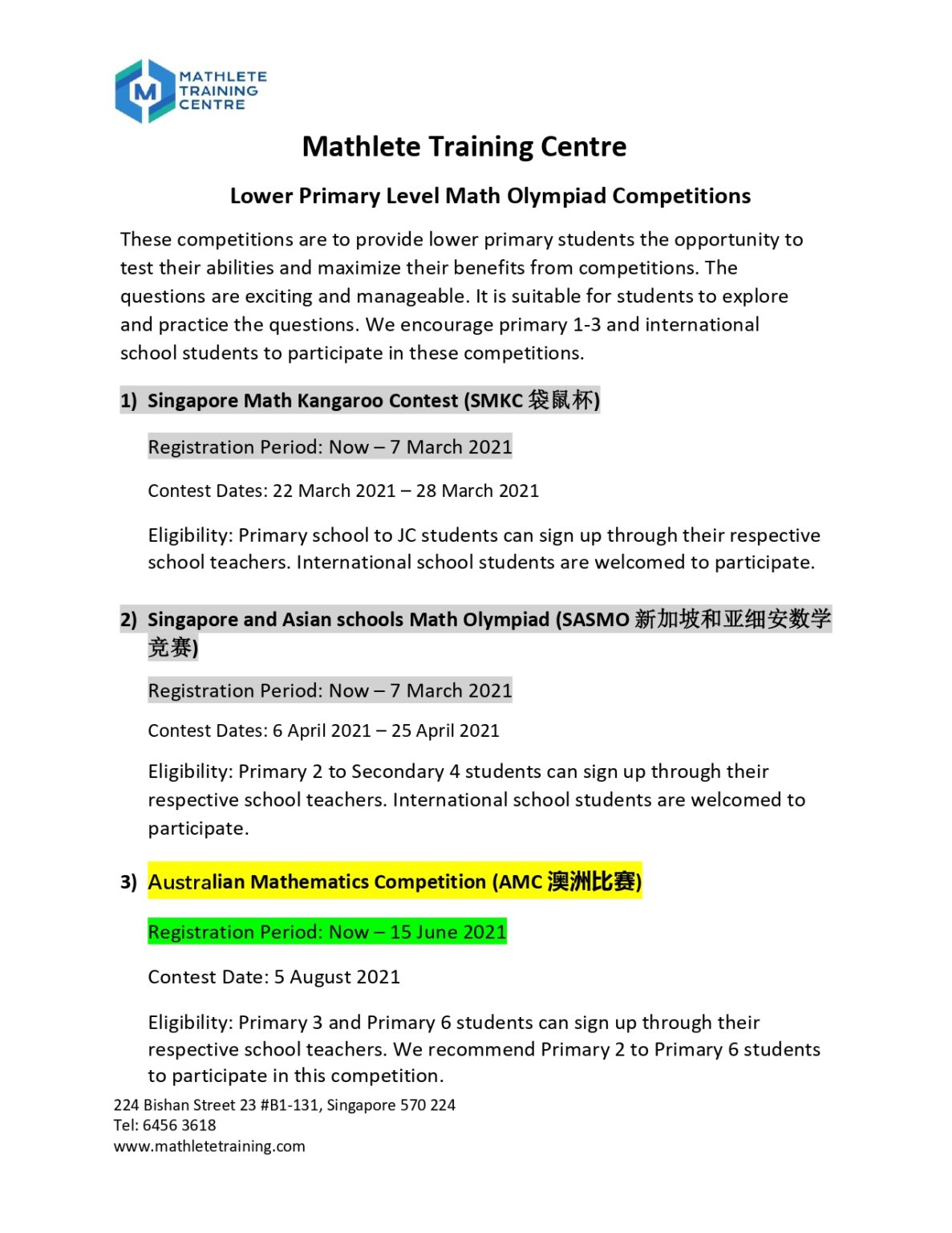 Frequently Asked Questions – Mathlete Training Centre