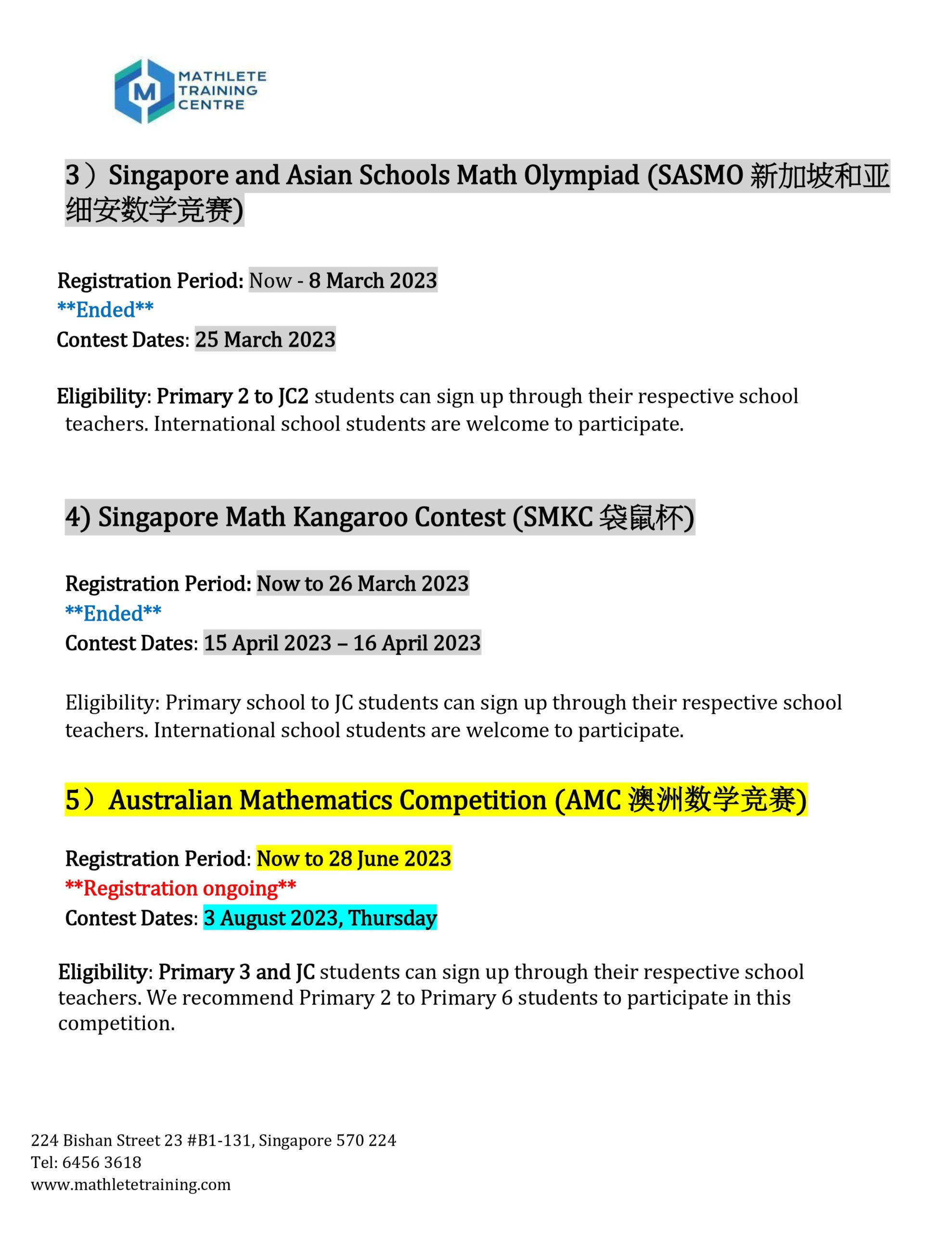 Frequently Asked Questions – Mathlete Training Centre