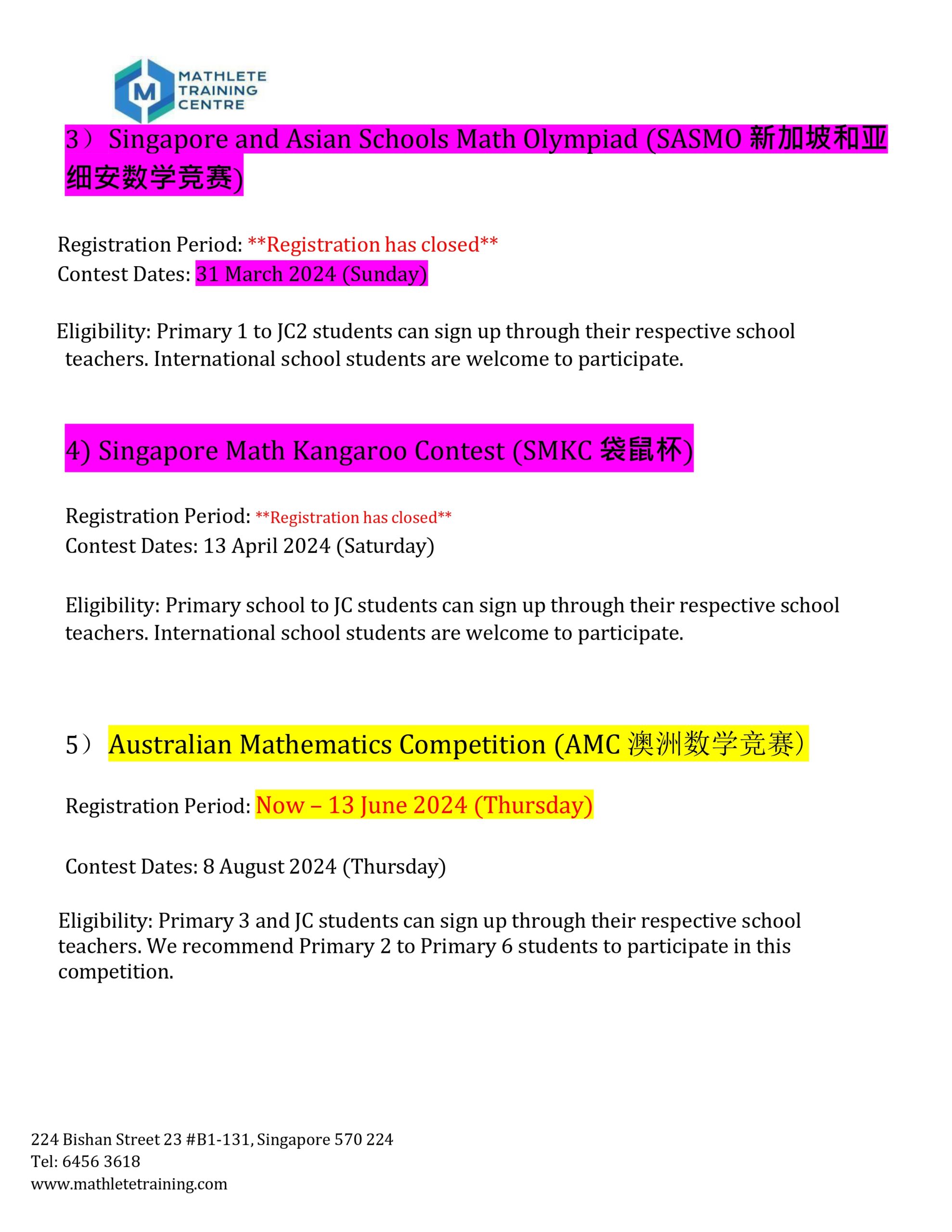 Frequently Asked Questions – Mathlete Training Centre
