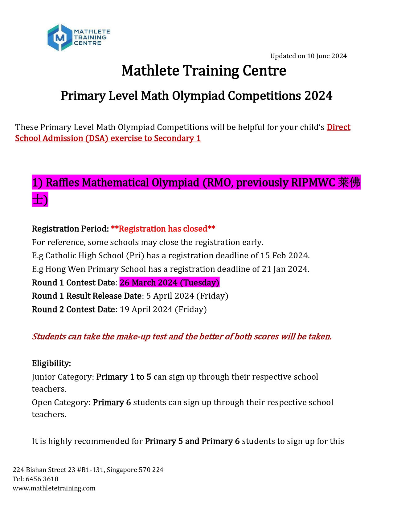 2024 Upper Primary (P4-P6) and Secondary (S1-JC 2) Math Olympiad ...