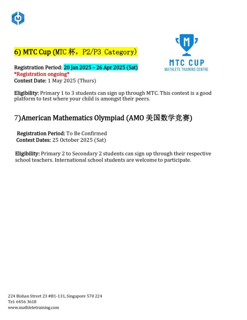 2025 Lower Primary (P1-P4) Math Olympiad Competitions – Mathlete ...