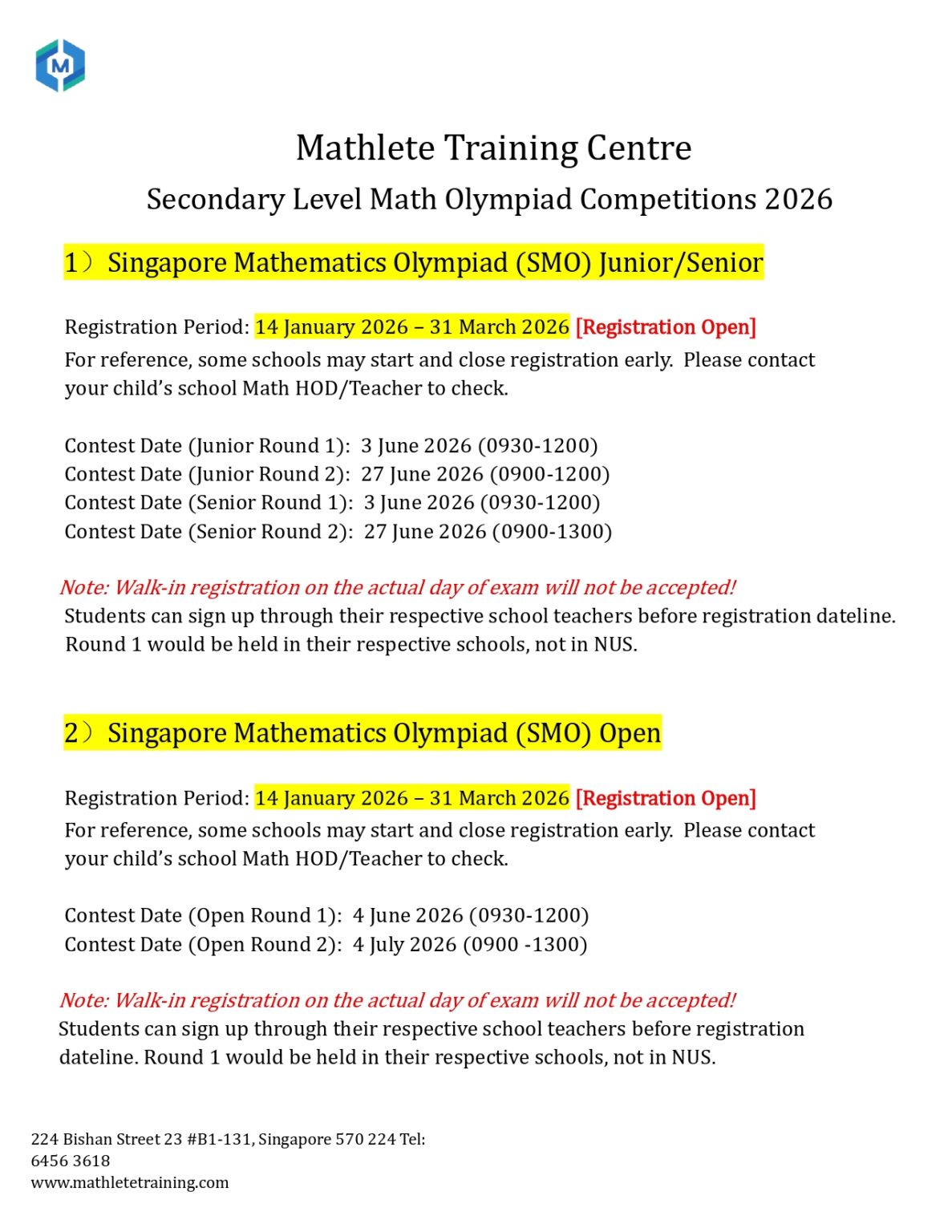 2026 Upper Primary (P4-P6) and Secondary (S1-JC 2) Math Olympiad ...